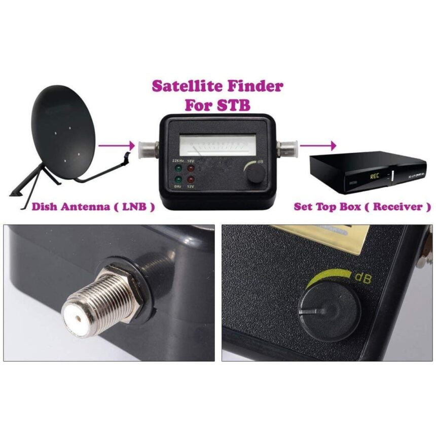 SF-45 Analogue Satellite Signal Finder DB Meter for All DTH Cable - licate